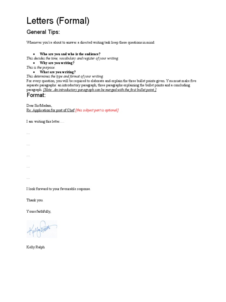 Formal Letter Format | PDF | Career & Growth | Language Arts & Discipline