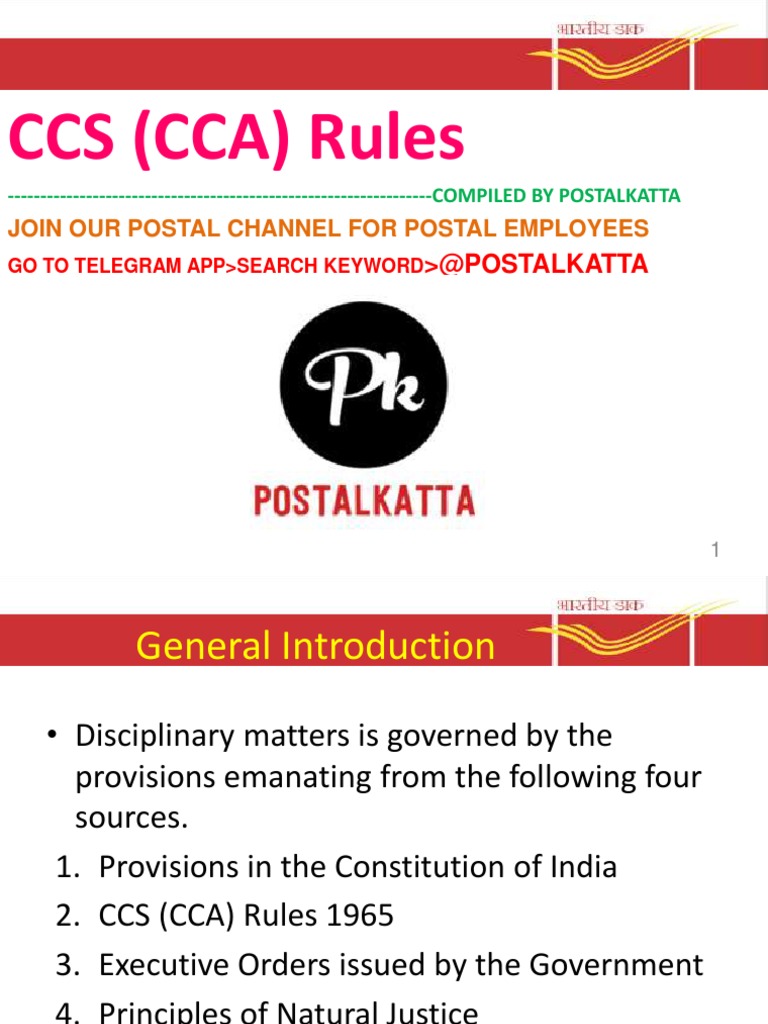 CCS (CCA) Rules Prepared by Telegram Channel Postalkatta PDF | PDF ...