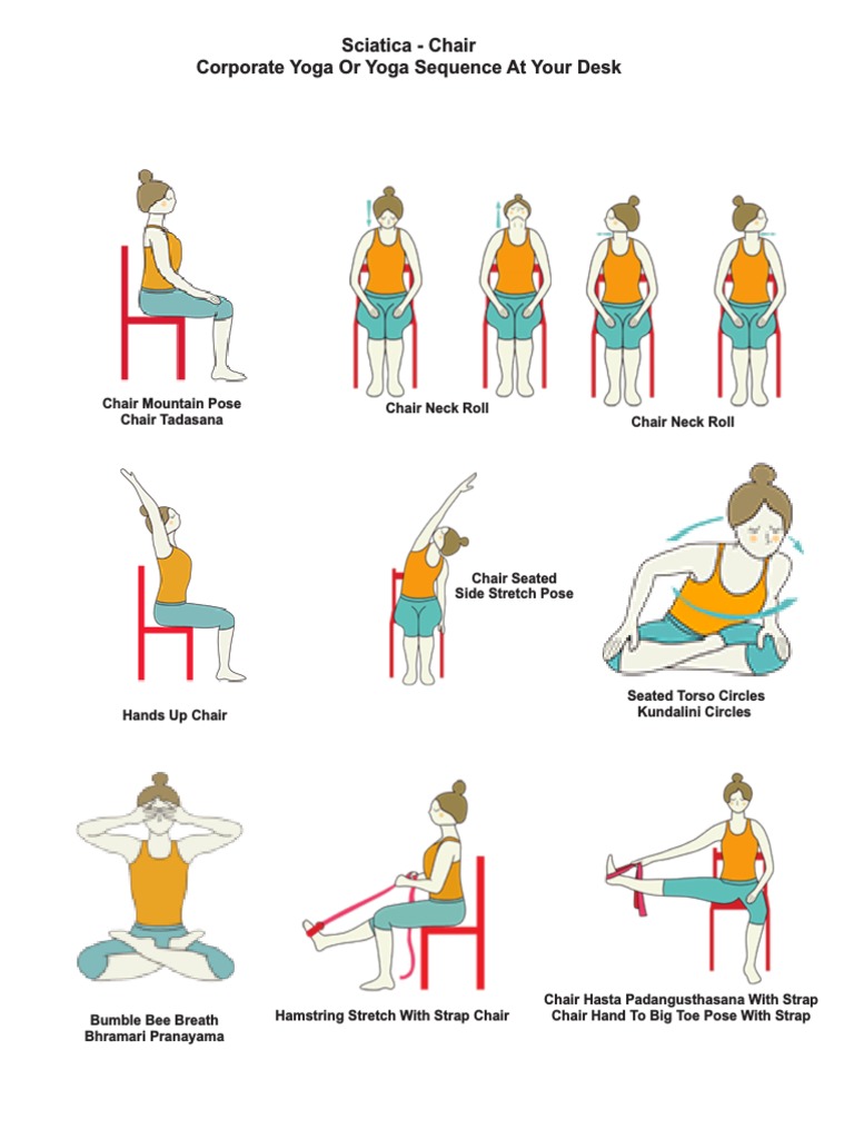 Sciatica - Chair Corporate Yoga or Yoga Sequence at Your Desk | PDF ...
