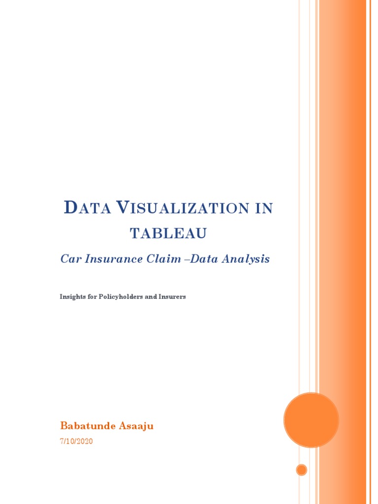 Data Visualization in Tableau - Project | PDF | Vehicle Insurance ...