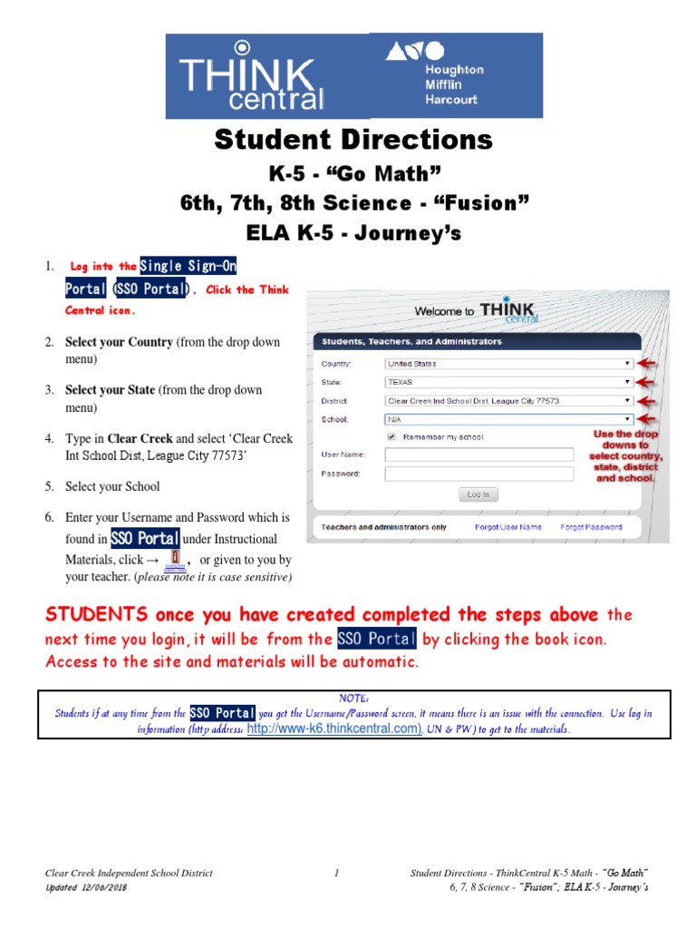 Clear Creek SSO Portal Login Guide | PDF