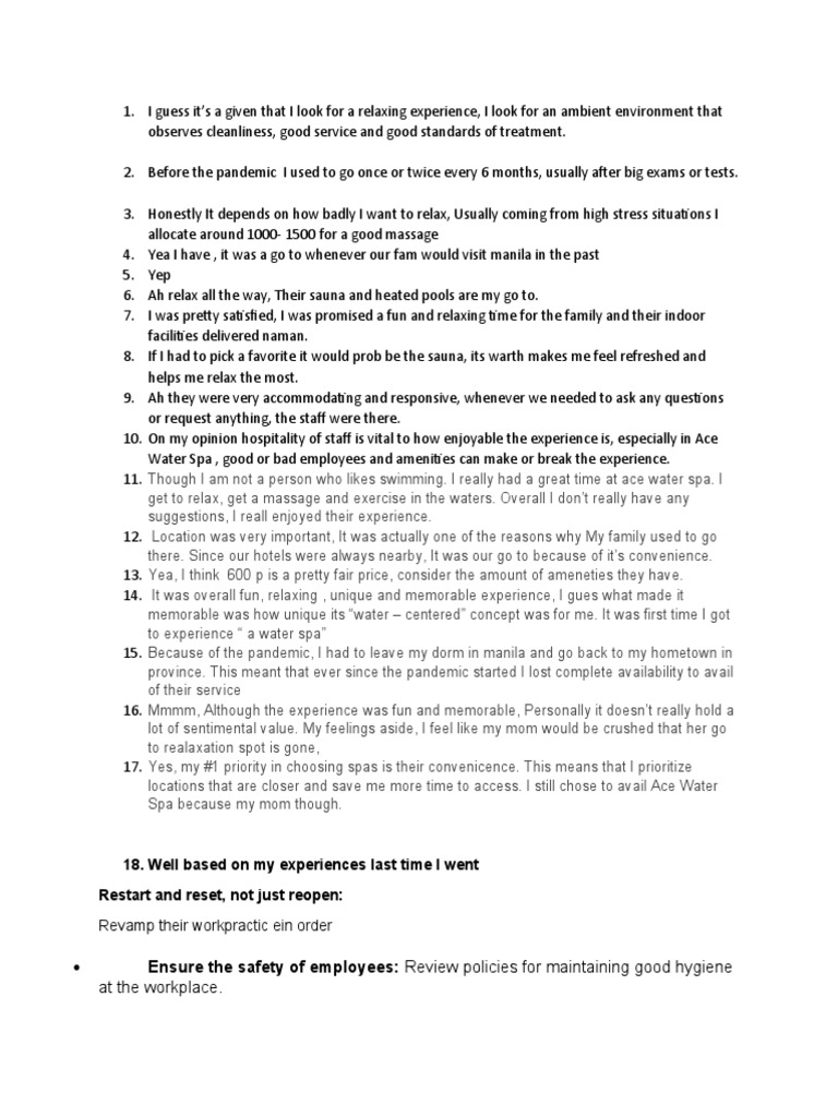 Ace Water Spa Script | PDF | Spa | Hotel And Accommodation