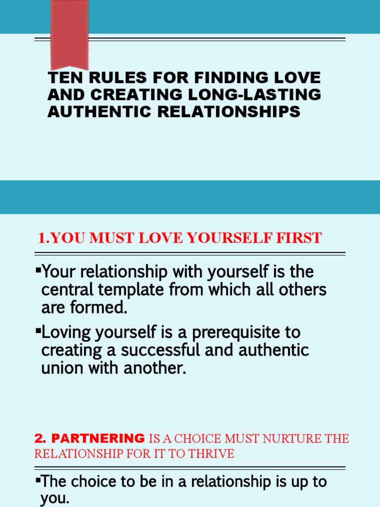 Module 9.6-The Ten Rules For Finding Love and Creating Long-Lasting ...