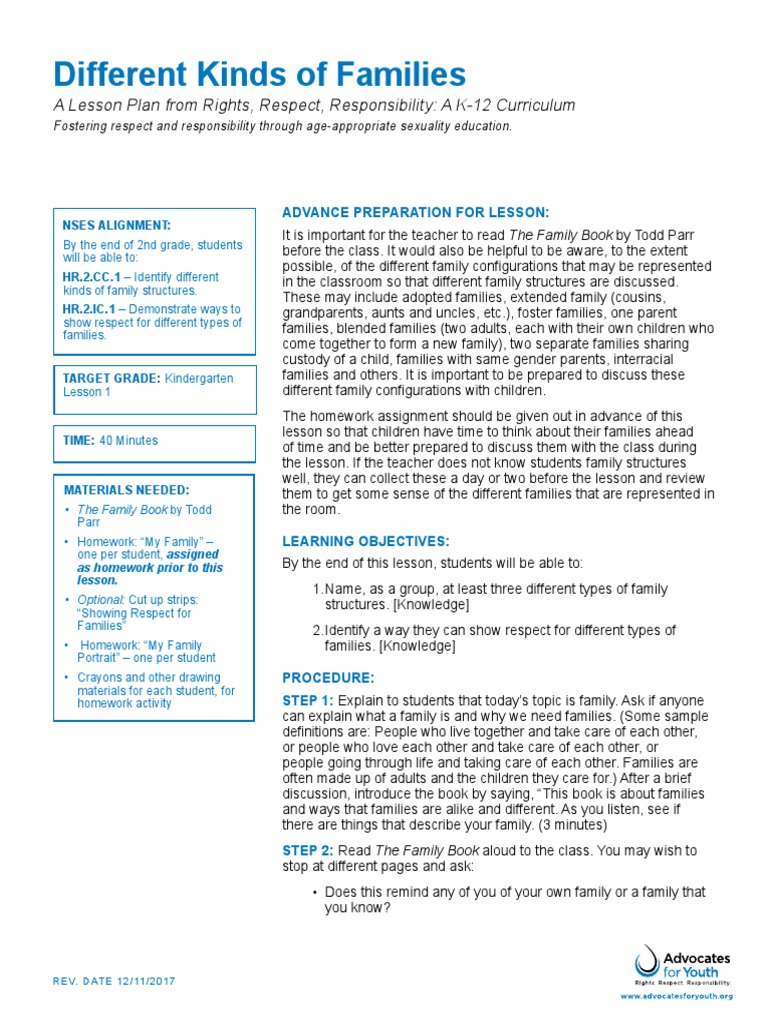 Understanding Family Diversity in Education | PDF | Family | Lesson Plan