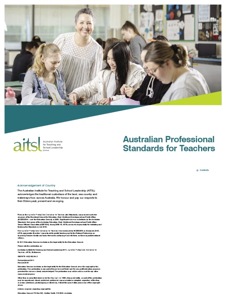 Australian Professional Standards For Teachers | PDF | Teachers ...