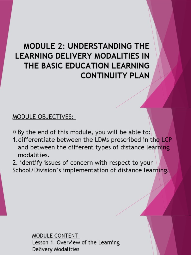 Understanding Learning Delivery Modalities and Distance Learning ...