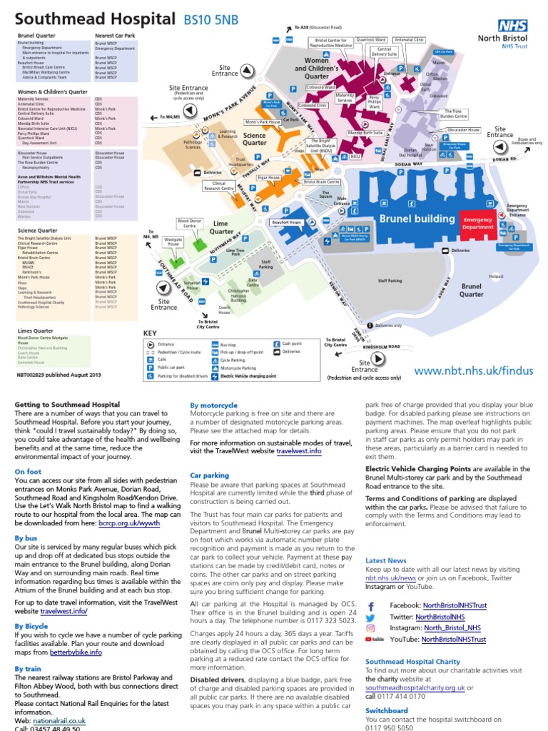 Southmead Hospital Access and Parking Map | PDF | Parking Lot | Parking