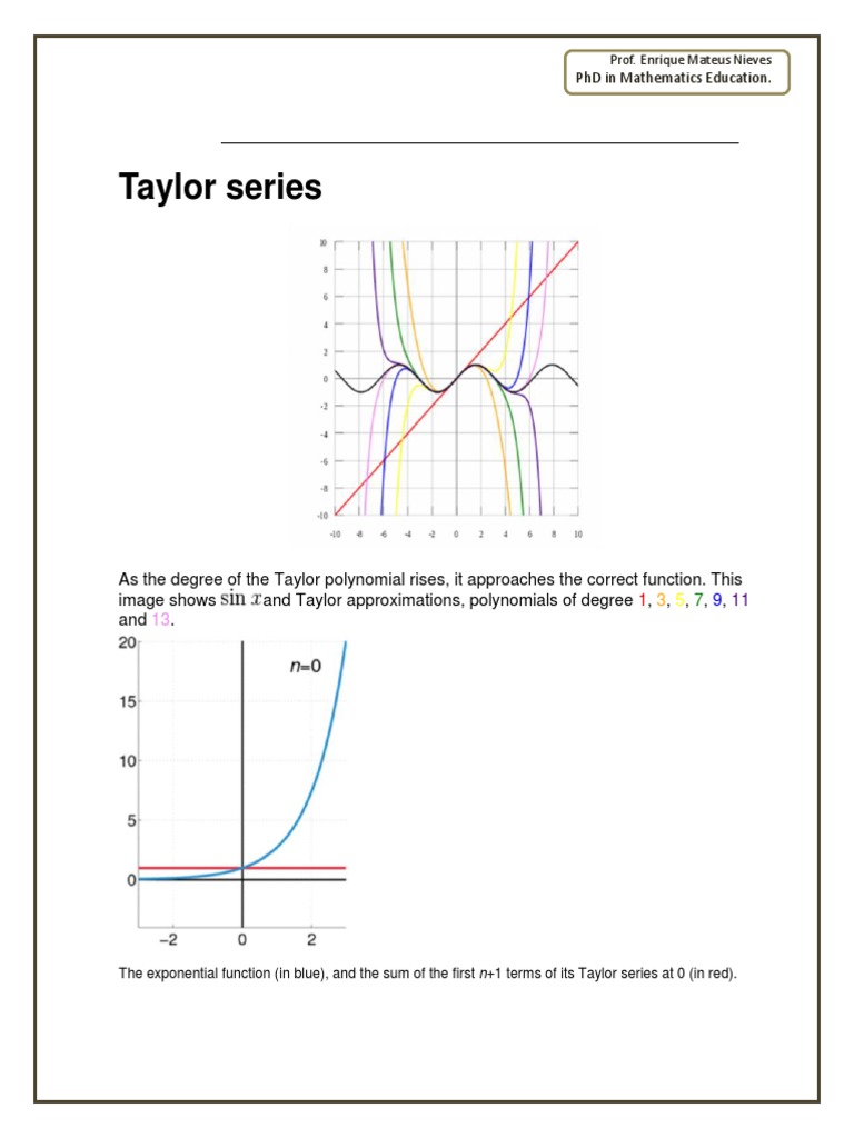 Taylor Series PDF | PDF | Series (Mathematics) | Trigonometric Functions