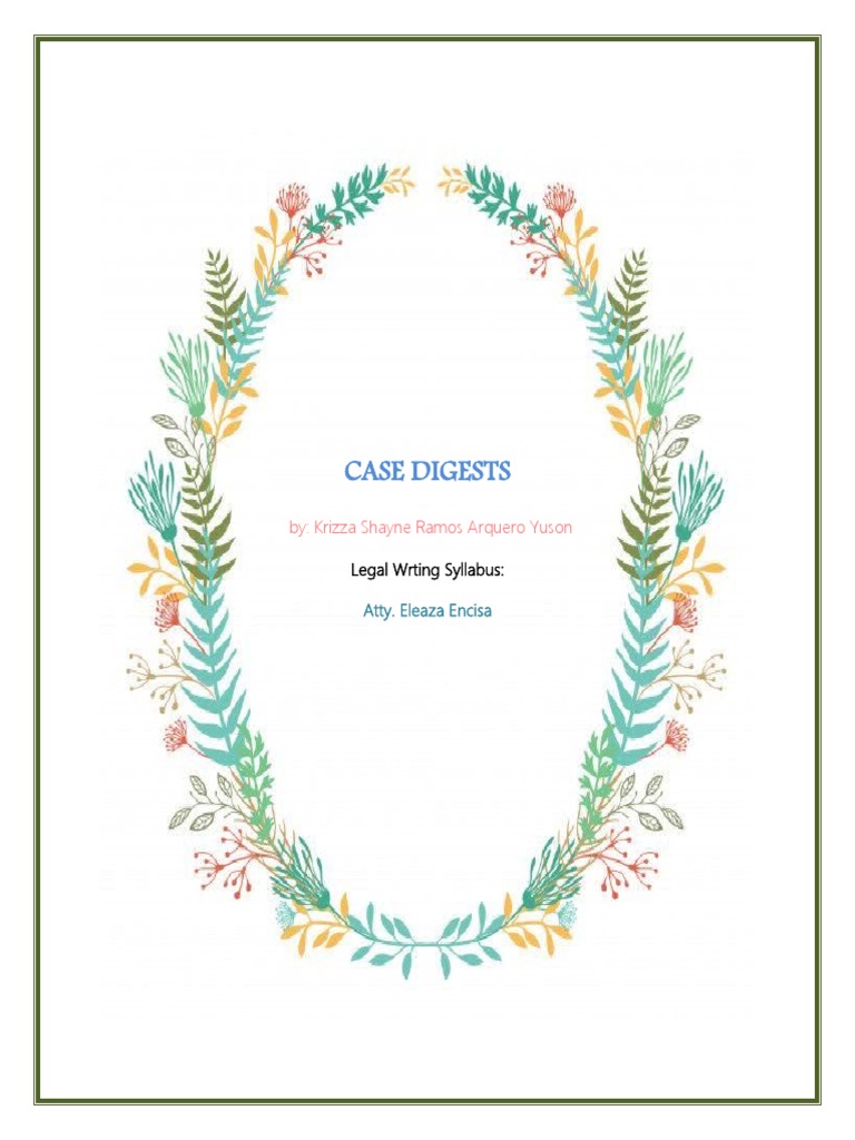 CASE DIGESTS by KSY Legal Writing | PDF | Sexual Harassment | Government