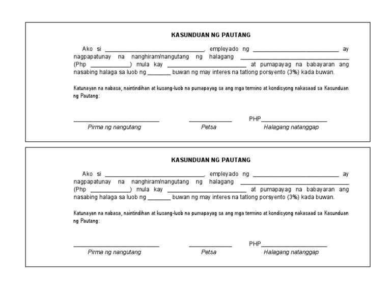 Kasunduan NG Pautang | PDF