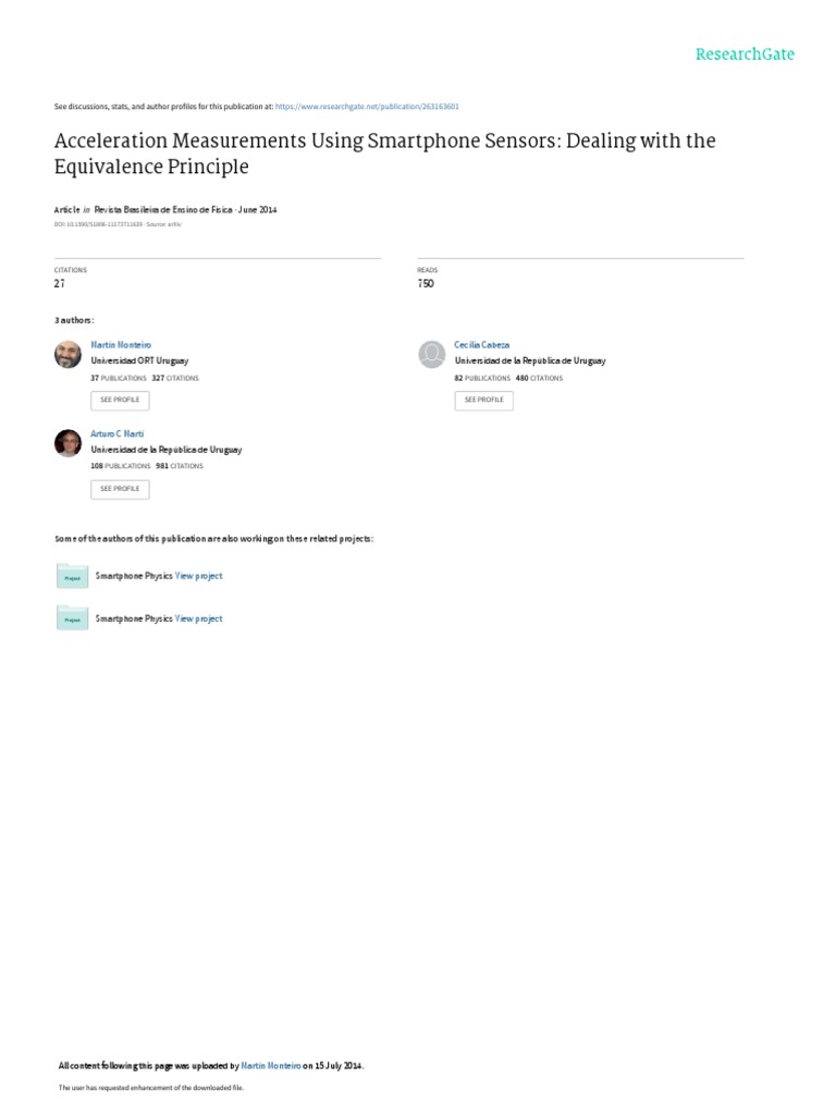 Acceleration Measurements Using Smartphone Sensors PDF | PDF ...