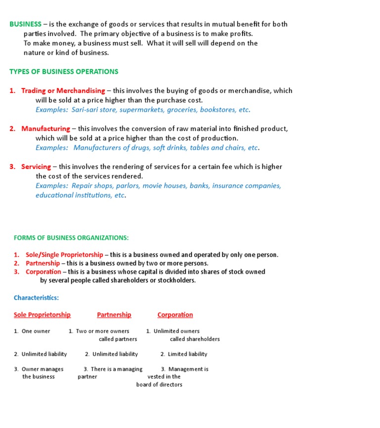 Types of Business Operations Explained | PDF | Business