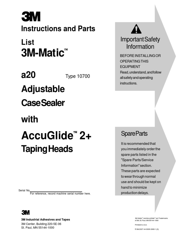 3M A20 Manual | PDF | Implied Warranty | Ac Power Plugs And Sockets