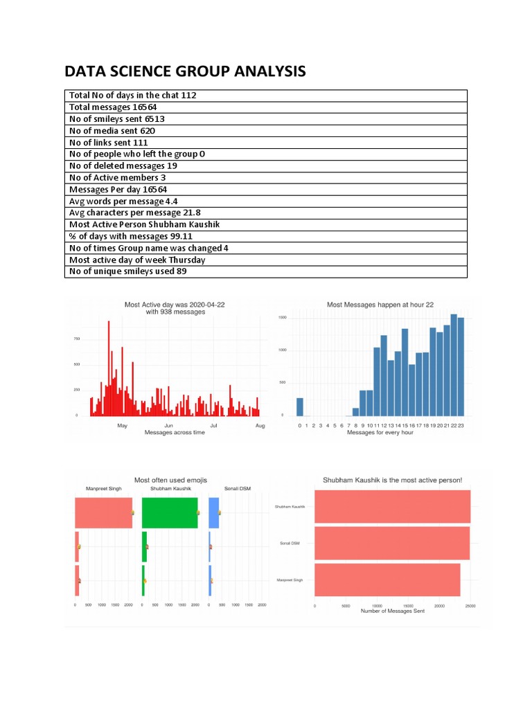 Data Science Group Chat Stats | PDF