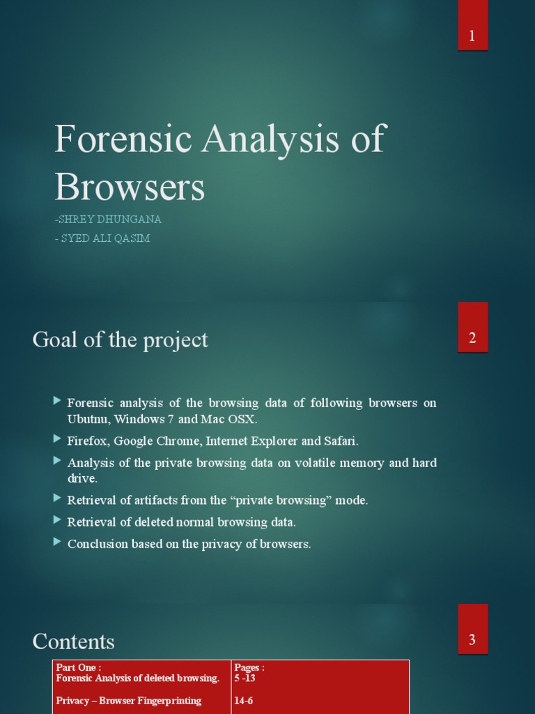 Forensic Analysis of Browsers: - Shrey Dhungana - Syed Ali Qasim | PDF ...