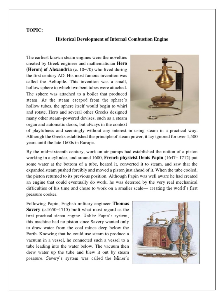 History of IC Engine | PDF | Steam Engine | Engines