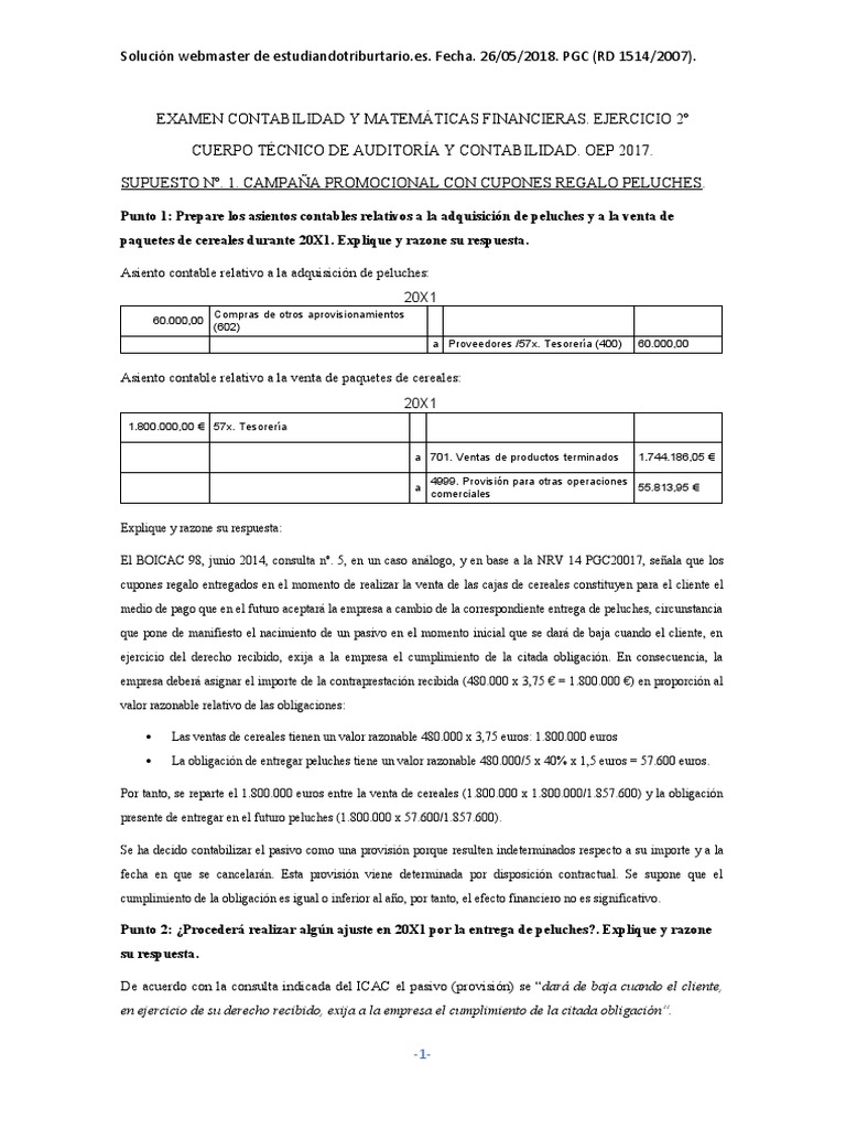 Solucion TAC Ej2 OEP2017 WM | PDF | Contabilidad | Contabilidad y Auditoria