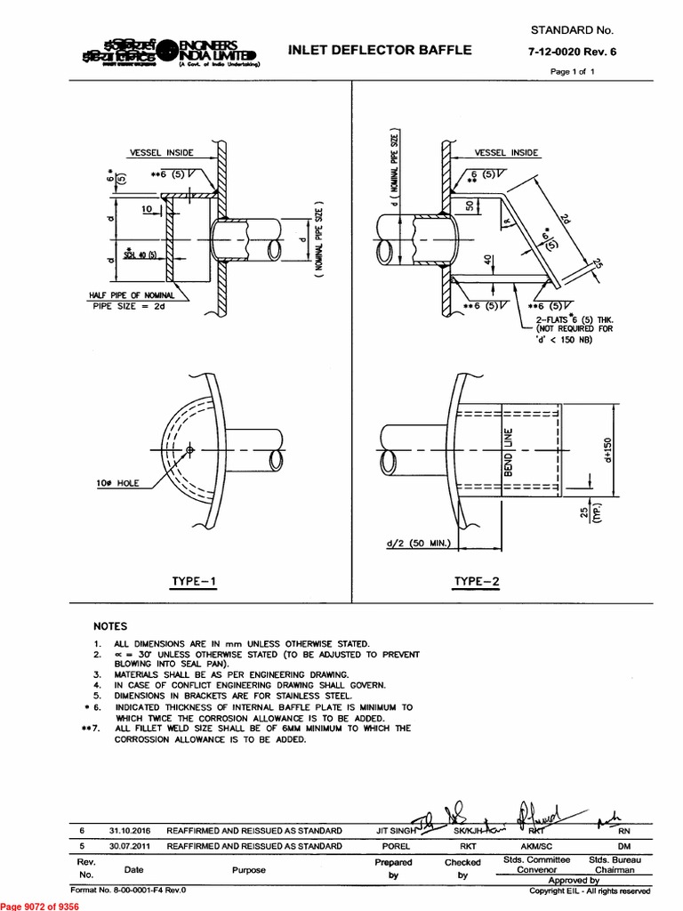7-12-0020 Rev6 (Inlet Deflector Baffles) PDF | PDF | Pipe (Fluid ...