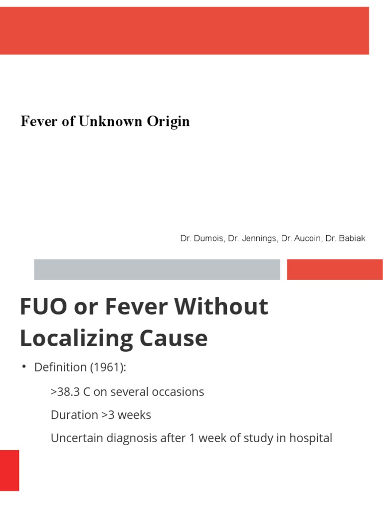 Fever of Unknown Origin | PDF