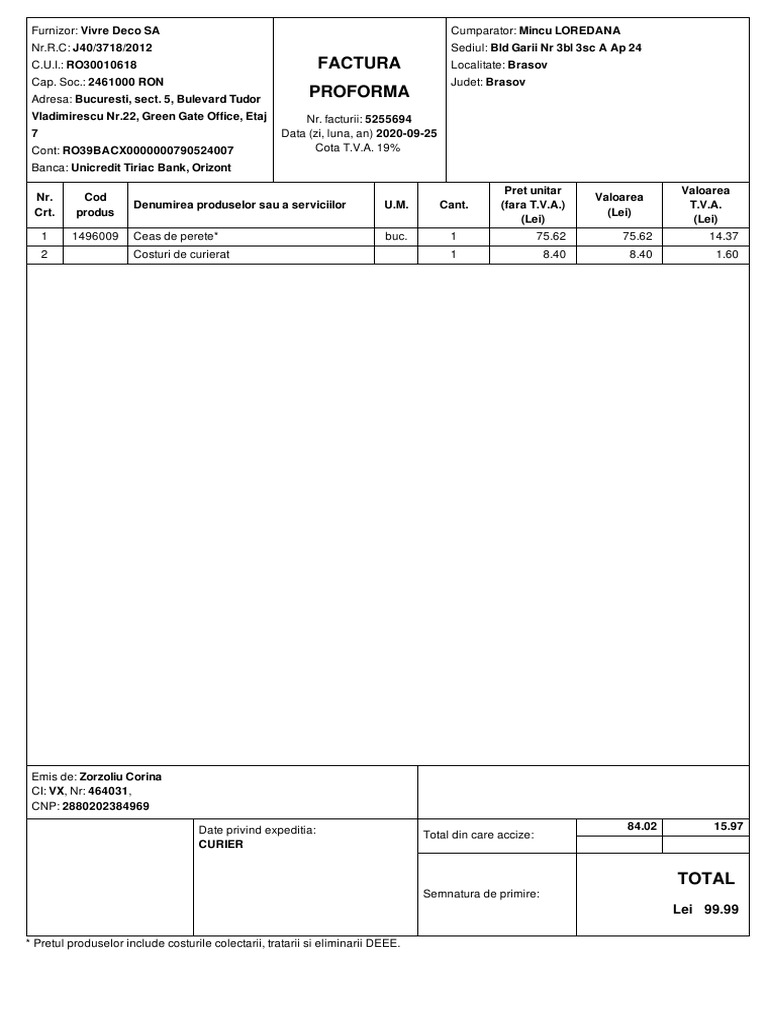 Proforma 5255694 | PDF