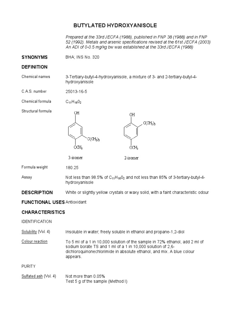 Additive-068 BHA JEFCA | PDF | Gas Chromatography | Chromatography