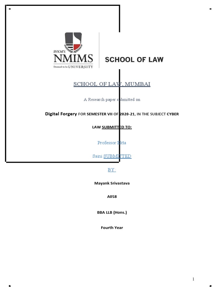 Challenges Of Digital Forgery A Research Paper On Detection And Prevention Of Digital Forgery