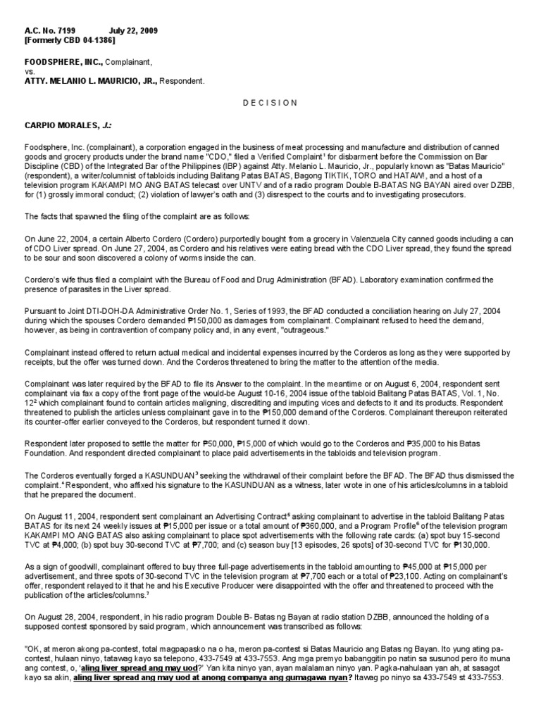 A C No 7199 Pdf Lawyer Complaint