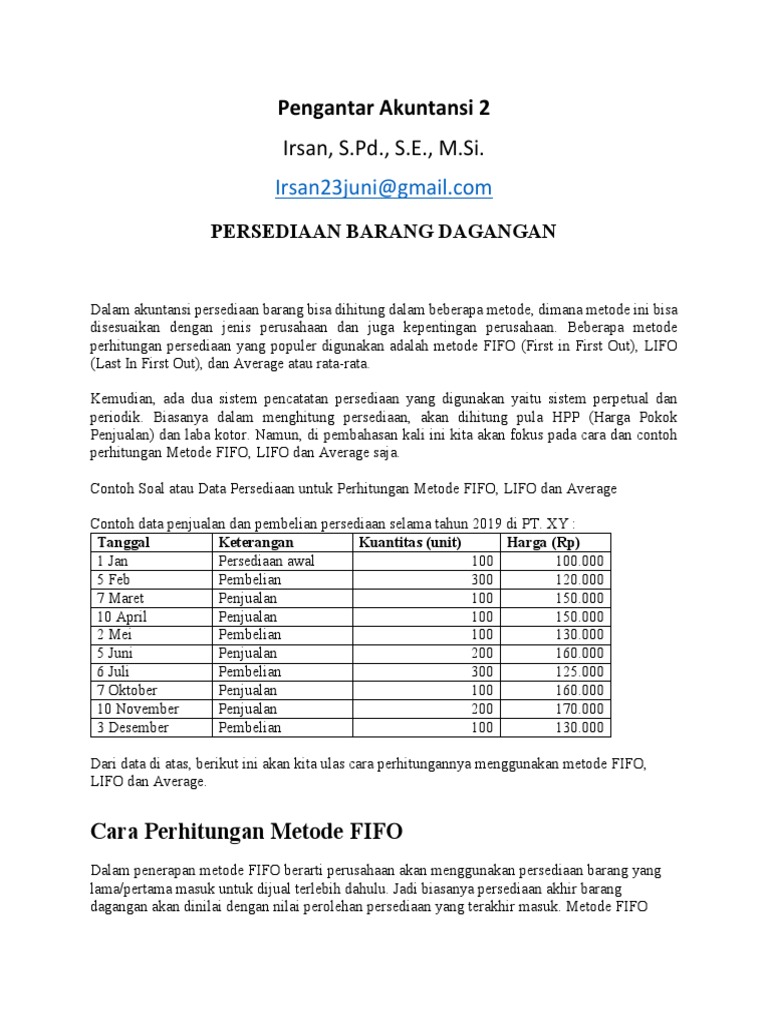 Persediaan Barang Dag | PDF