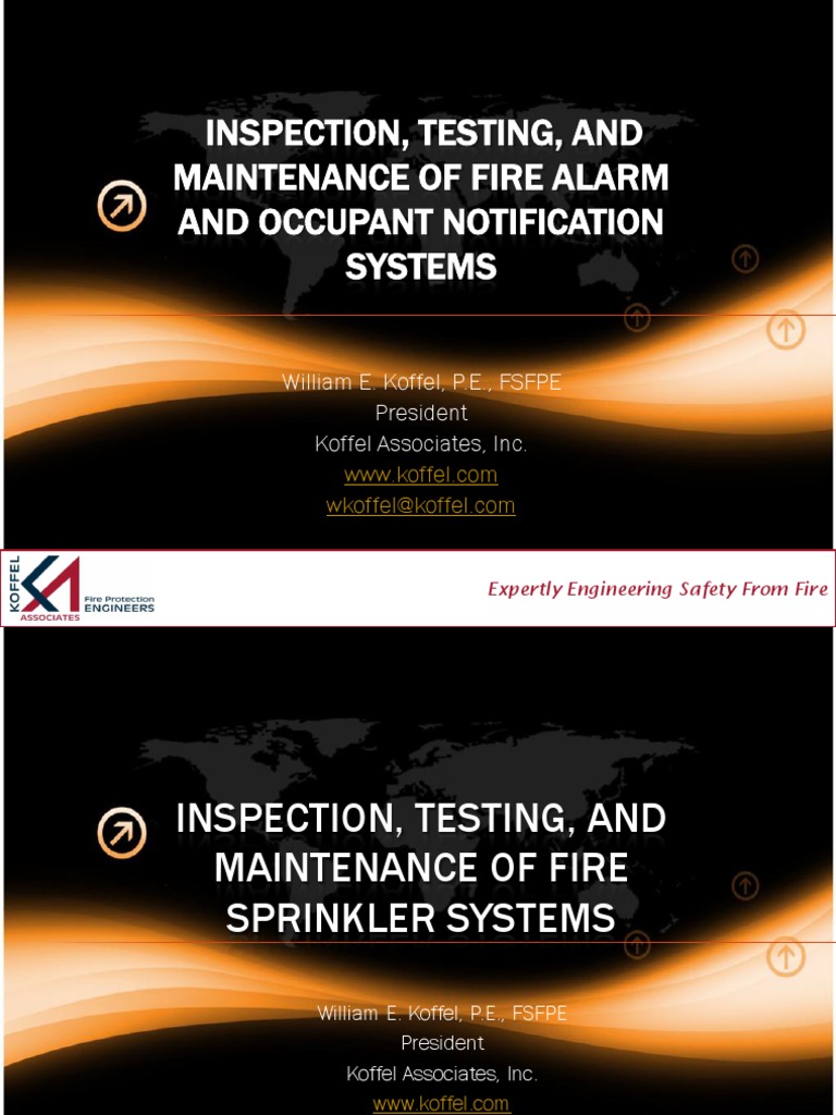Inspection, Testing, and Maintenance of Fire Alarm and Occupant ...