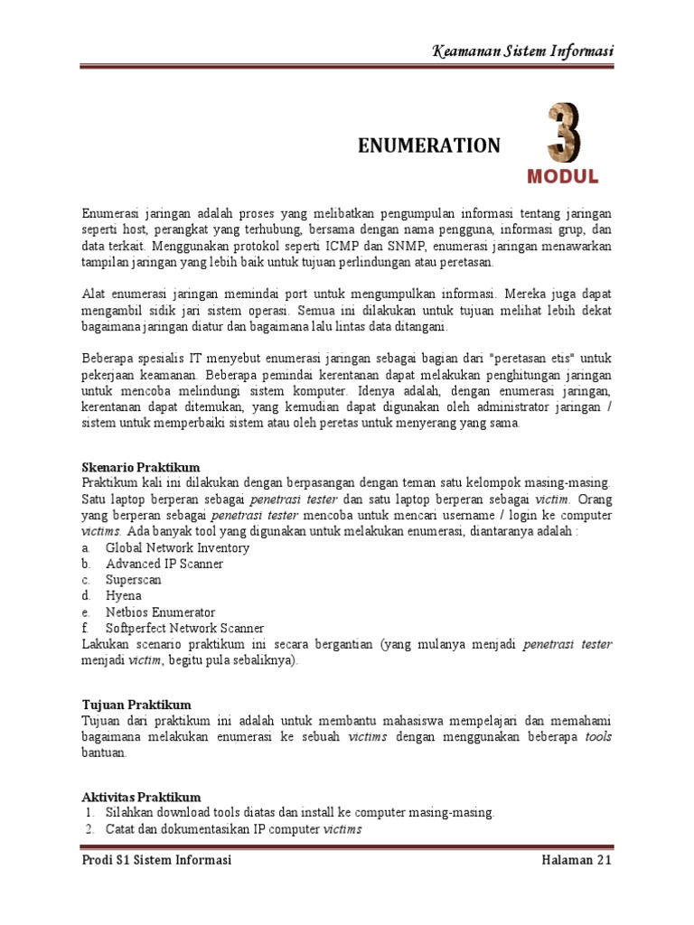 Modul 3 Enumeration | PDF