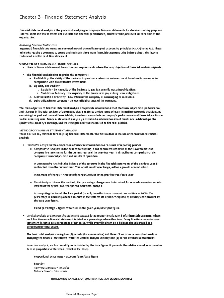 Financial Statement Analysis Overview | PDF | Financial Statement ...