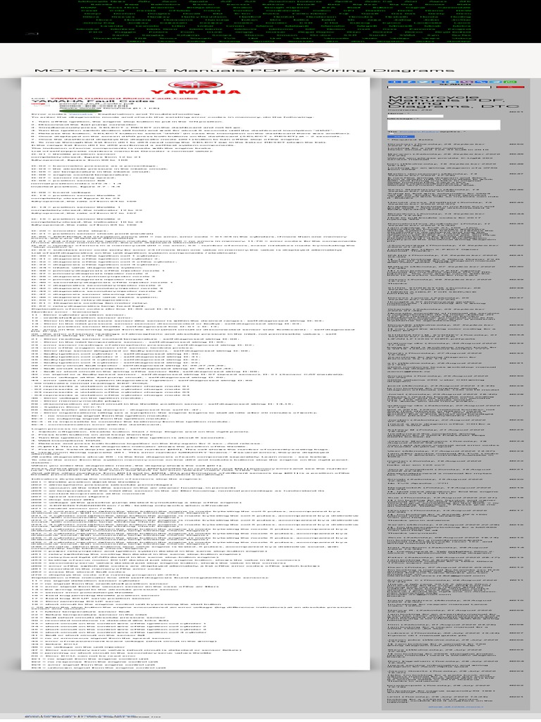YAMAHA Fault Codes DTC - Motorcycles Manual PDF, Wiring Diagram & Fault ...