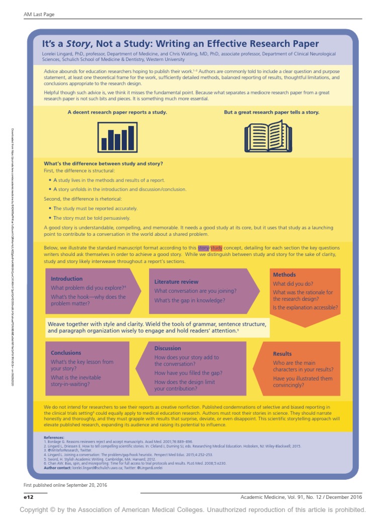 It's A Story, Not A Study: Writing An Effective Research Paper | PDF ...