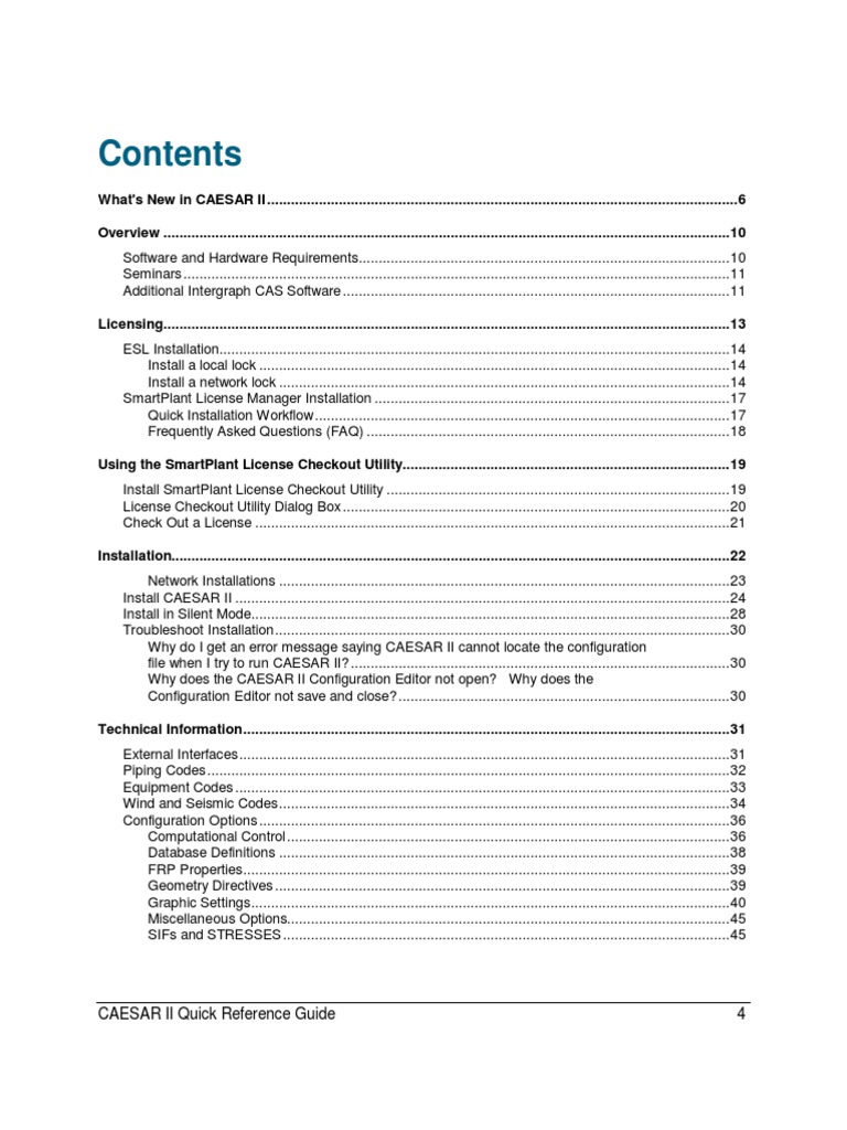CAESAR II Quick Reference Guide 4 | PDF | Point Of Sale | Computer Engineering