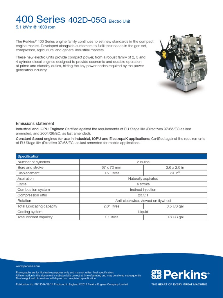 400 Series: Electro Unit 5.1 KWM at 1800 RPM | PDF | Engines | Diesel ...