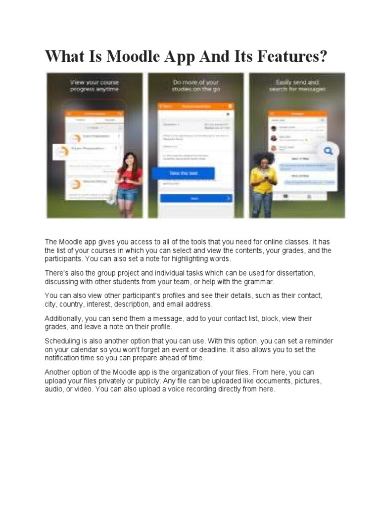 What Is Moodle App and Its Features | PDF | Mobile App | Android ...