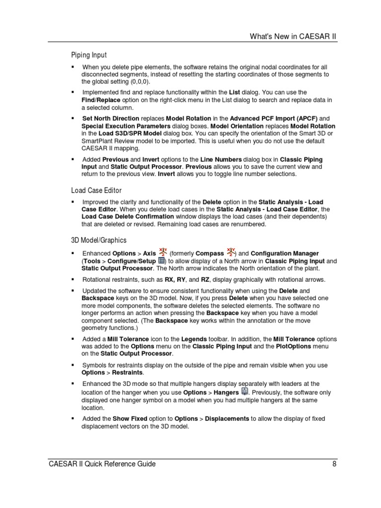 Piping Input: What's New in CAESAR II | PDF | System Software | Software