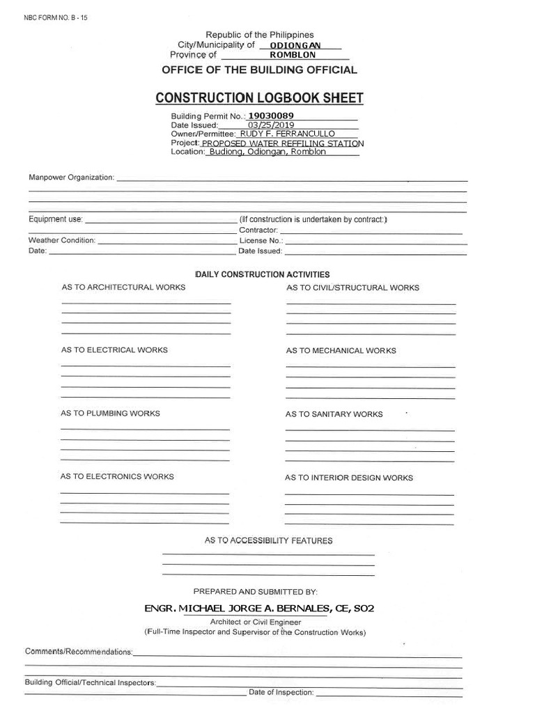 Building NBC Logbook | PDF