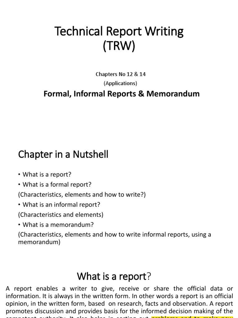 Formal, Informal Reports & Memorandums | PDF | Memorandum | Question