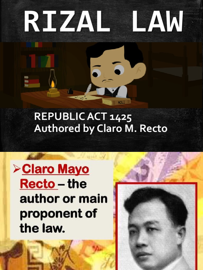 Rizal Law: Republic Act 1425 Authored by Claro M. Recto | PDF