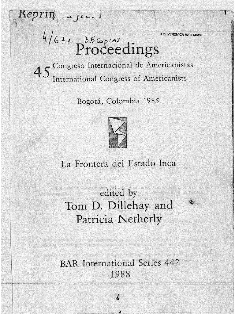 Tom D. Dillehay y Patricia Netherly - La Frontera Del Estado Inca PDF | PDF