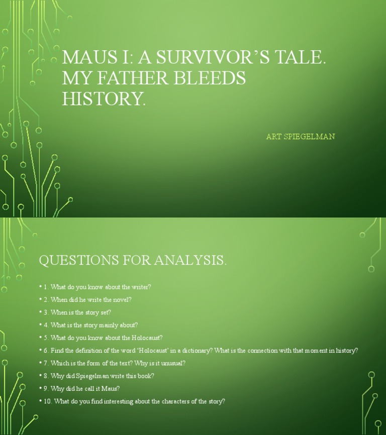 Maus I: A Survivor'S Tale. My Father Bleeds History.: Art Spiegelman | PDF