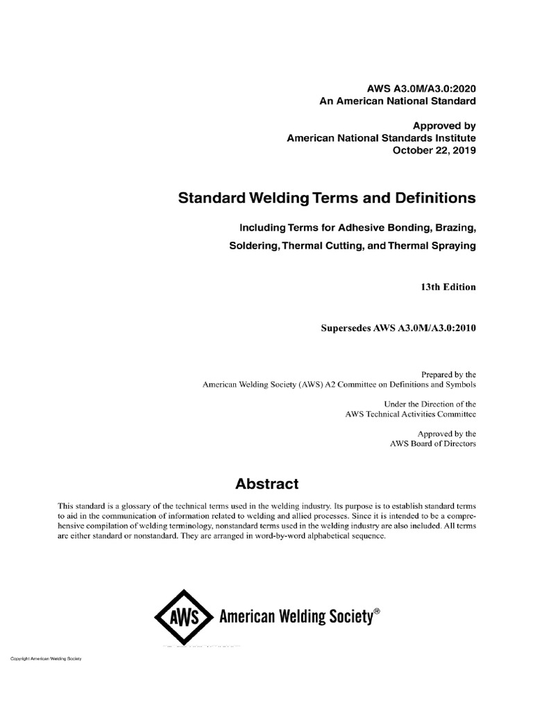AWS A3.0-2020 Standard Welding | PDF