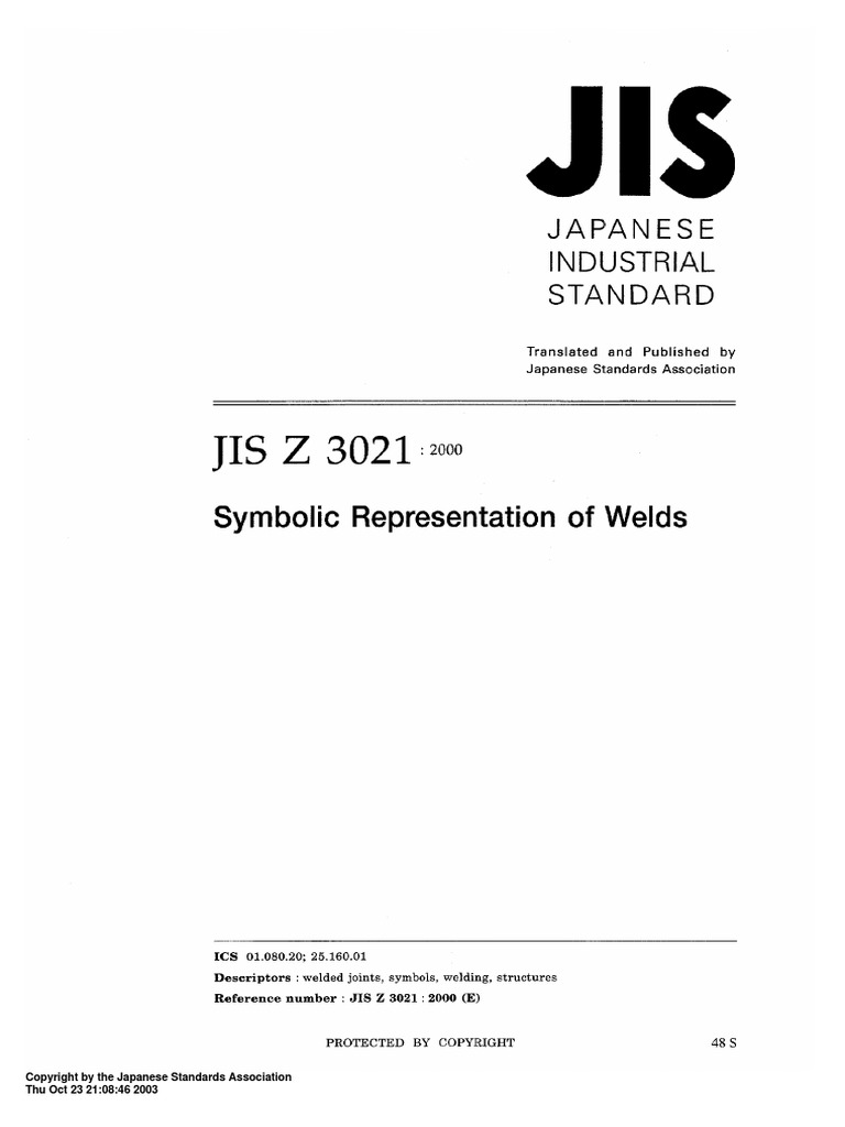 JIS Z 3021-2000 Symbolic Representation of Welds | PDF | Japan | Business