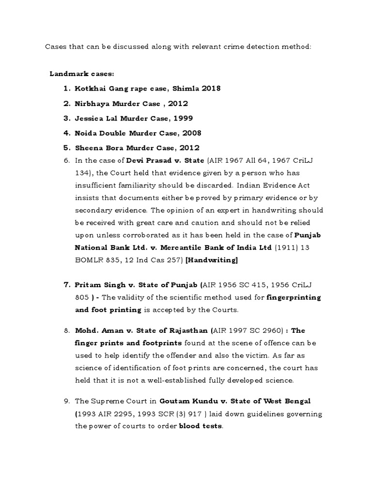 Forensic Cases | Download Free PDF | Forgery | Supreme Court Of India