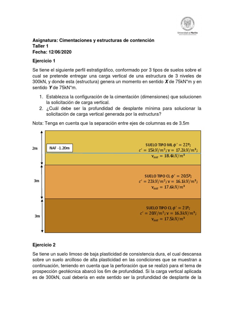 Taller Cimentaciones | PDF | Sectores Economicos | Elementos arquitectónicos
