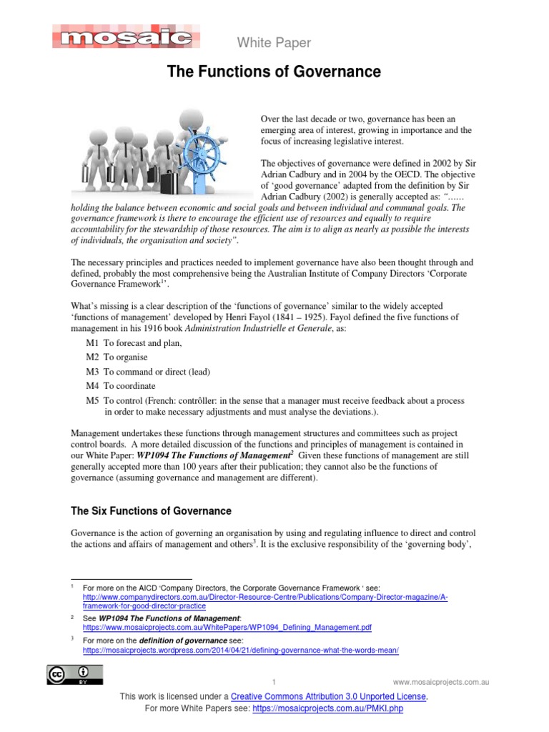 The Functions of Governance: White Paper | PDF | Governance | Audit