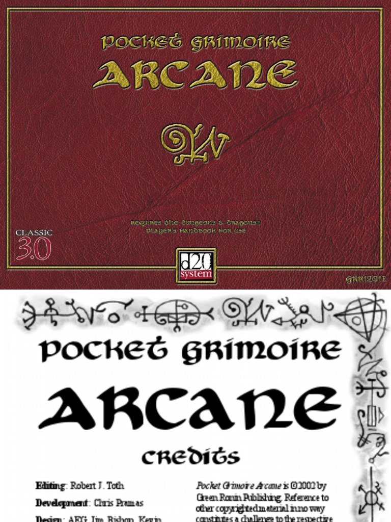 Pocket Grimoire Arcane PDF | PDF | Derivative Work | D20 System