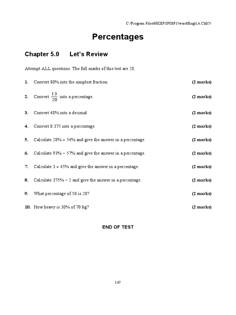 Percentages: Let's Review | PDF | Percentage | Retail