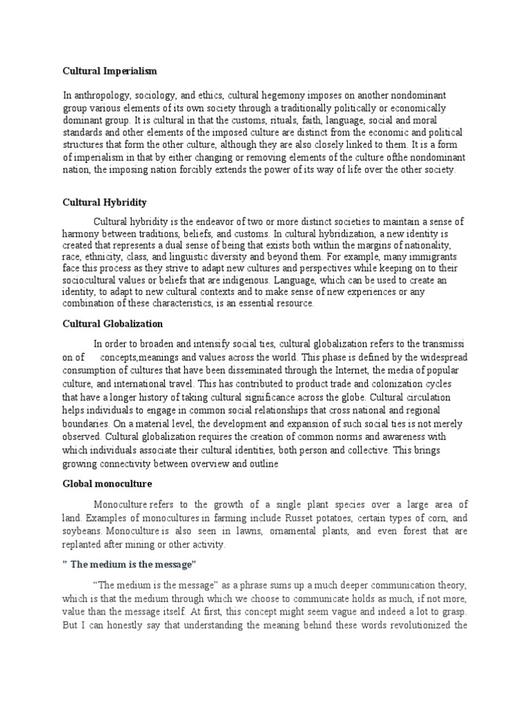 Basic Concept of Globalization | PDF | Traditions | Cultural Globalization